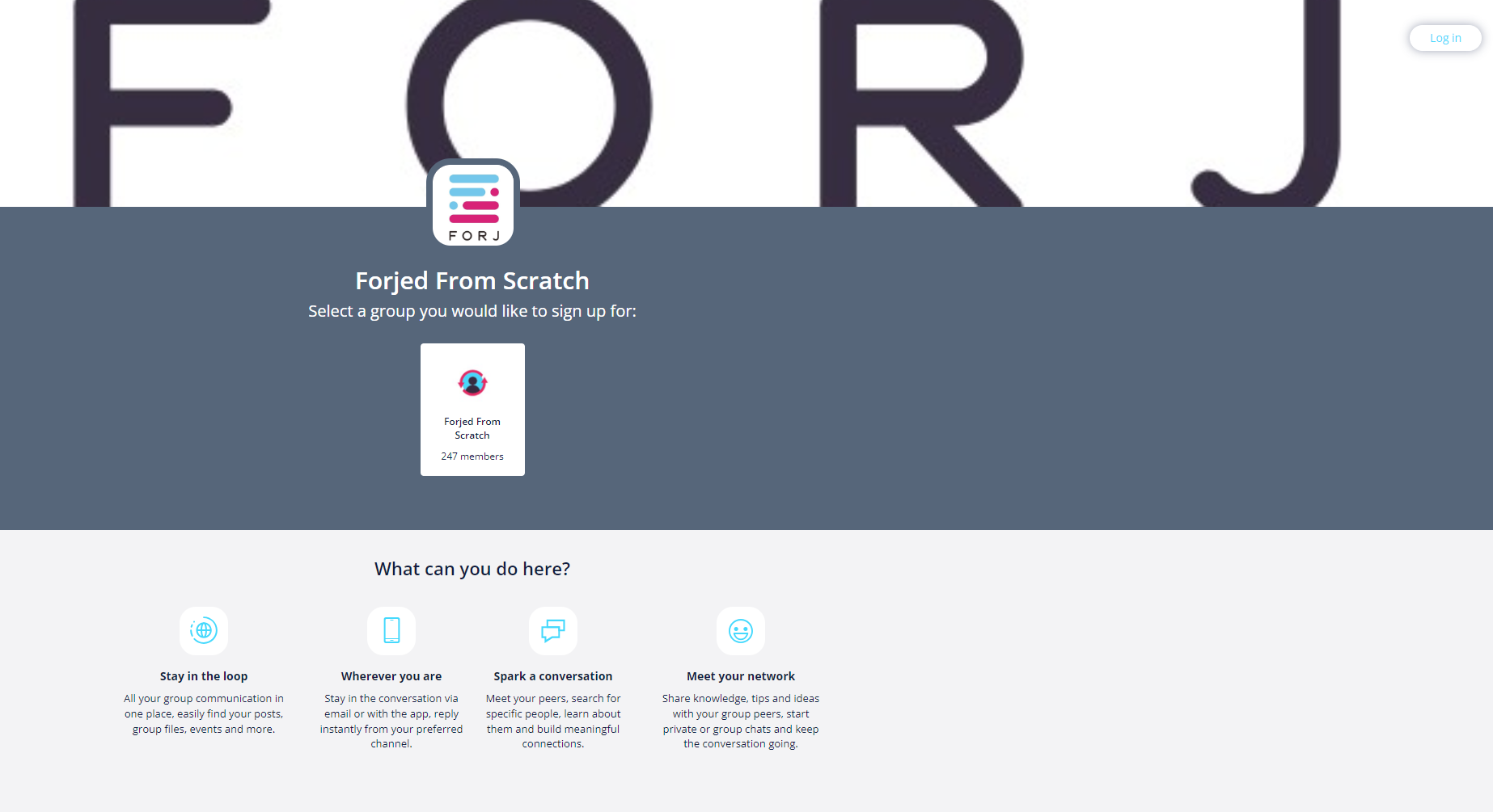 The Community Groups Page – Journey by Forj